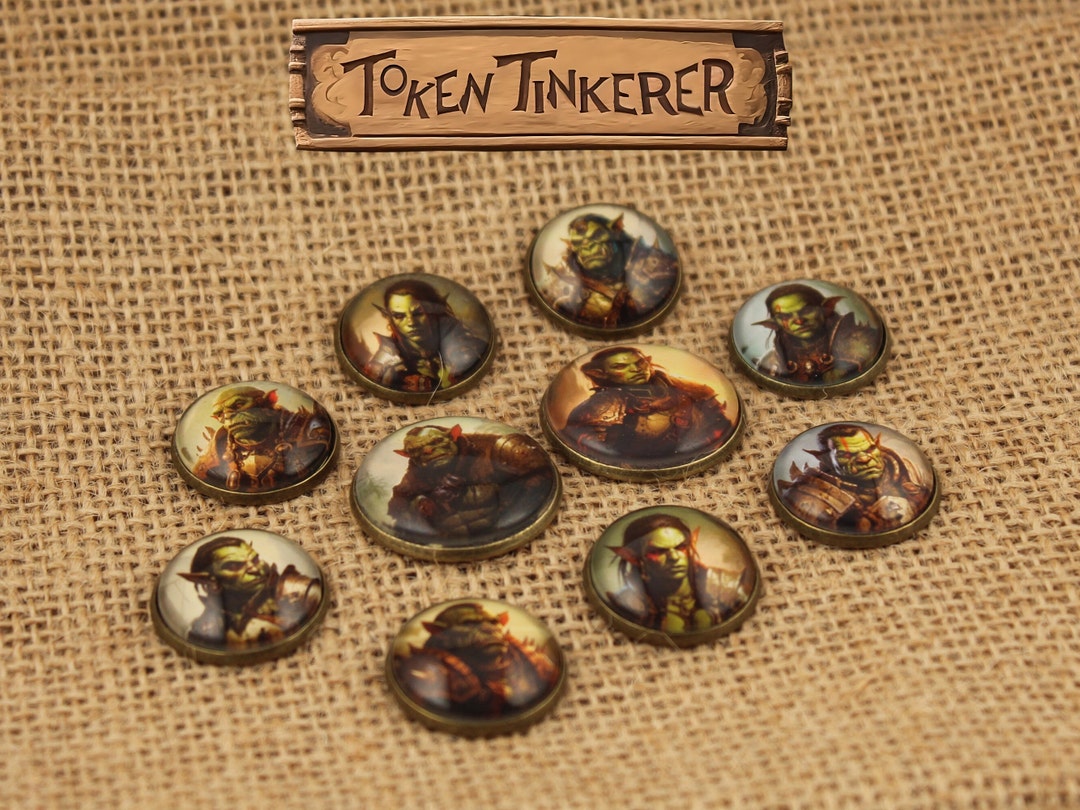 Orcs RPG Tokens Glass and Metal Deluxe Tokens Handmade by the Token ...