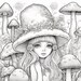 Fairy Mushroom Princess Coloring, Adult Book, Digital PDF Download ...