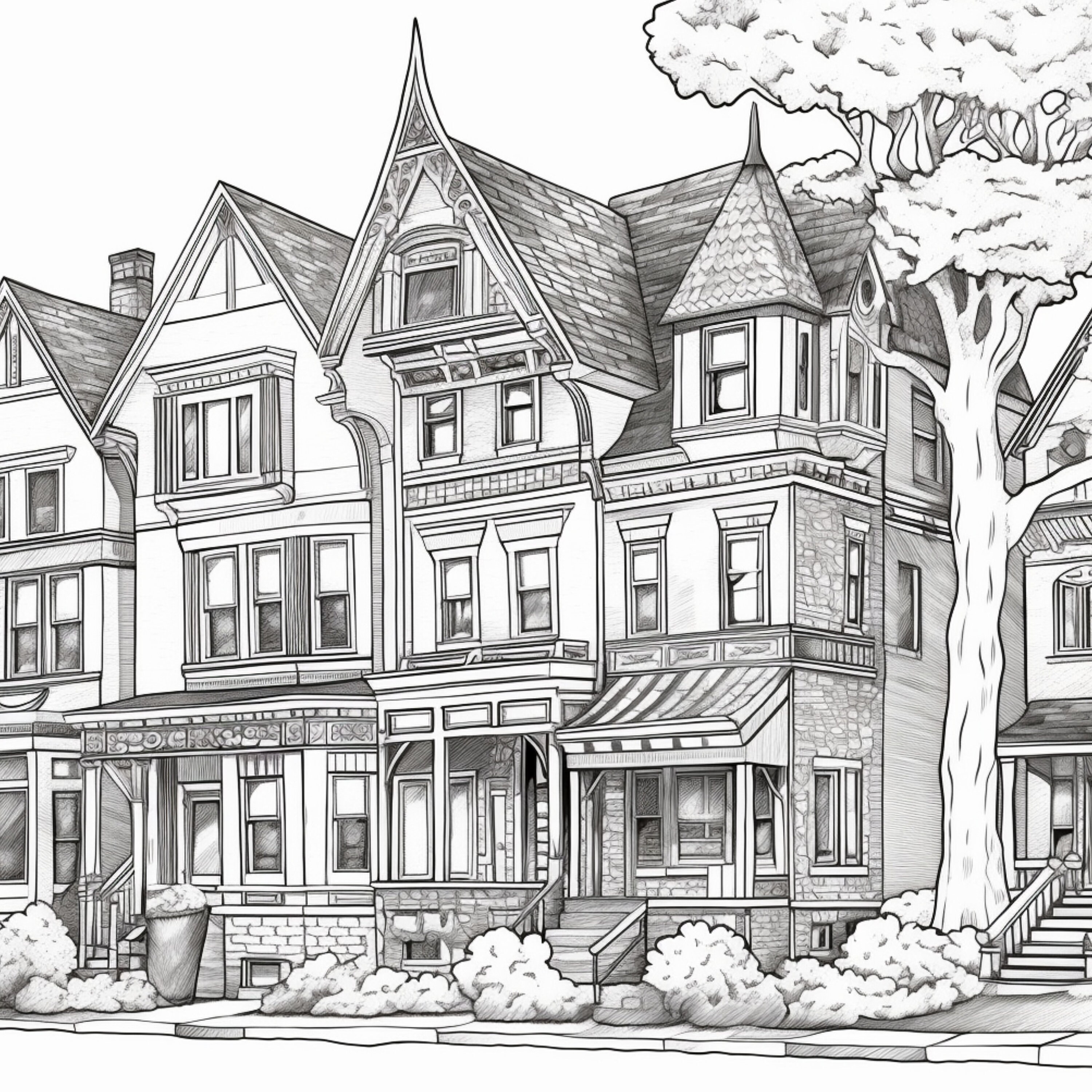 Architectural Wonders Coloring, Digital PDF Download, Building Art ...