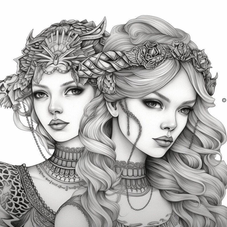 Magna Women Coloring, 17 Powerful Female Pages, Dynamic Character Art ...