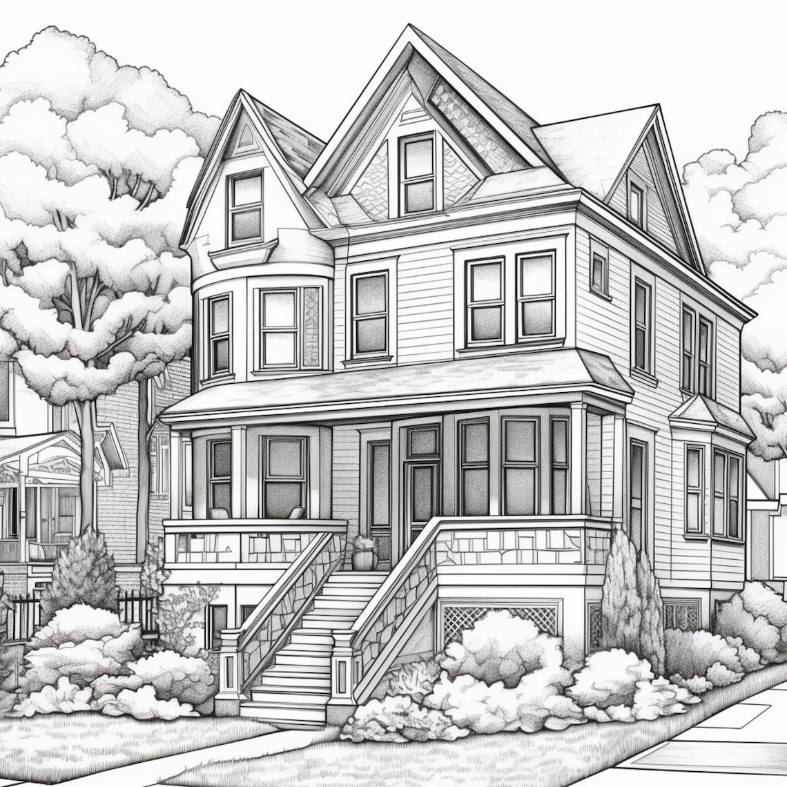 Architectural Wonders Coloring, Digital PDF Download, Building Art ...