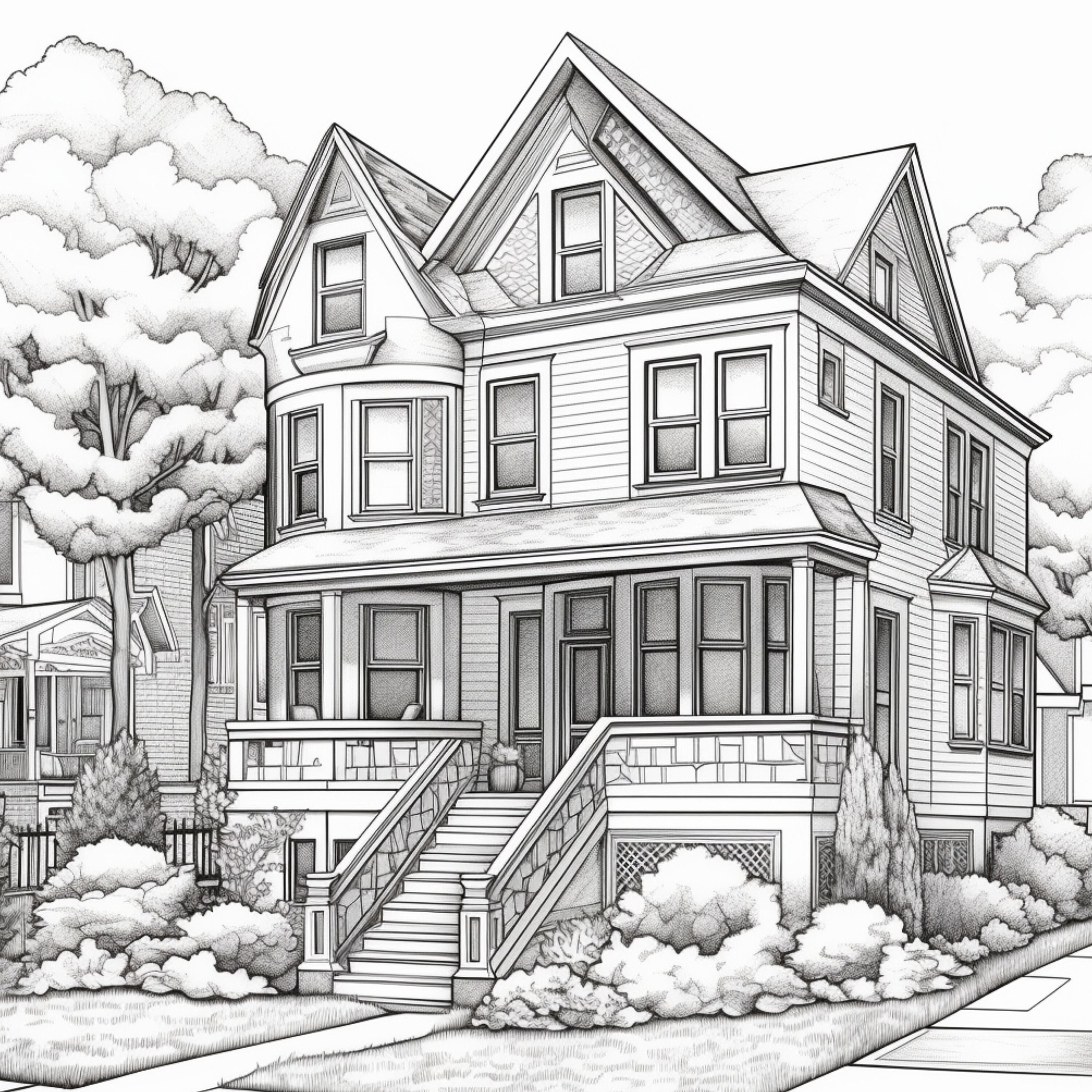 Architectural Wonders Coloring, Digital PDF Download, Building Art ...