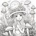 Fairy Mushroom Princess Coloring, Adult Book, Digital PDF Download ...