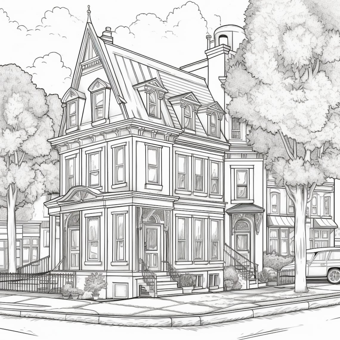 Architectural Wonders Coloring, Digital PDF Download, Building Art ...