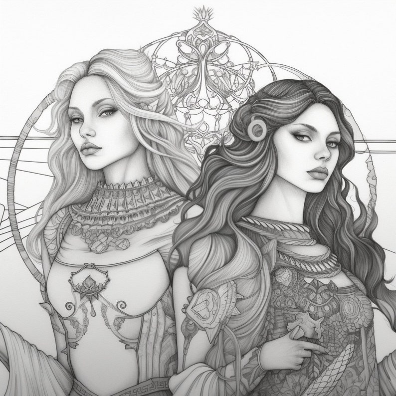 Magna Women Coloring, 17 Powerful Female Pages, Dynamic Character Art ...