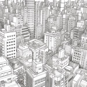 Metropolis Marvels Coloring, NYC Cityscapes, Adult Pages, Digital PDF ...