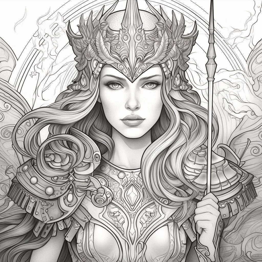 Magna Women Coloring, 17 Powerful Female Pages, Dynamic Character Art ...