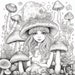 Fairy Mushroom Princess Coloring, Adult Book, Digital PDF Download ...