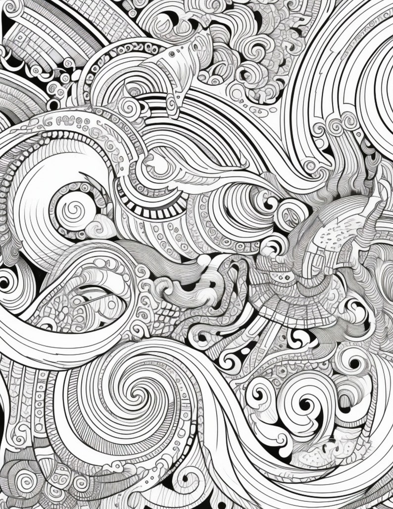 Unleash Your Creativity: Abstract Harmony Coloring, Digital PDF ...