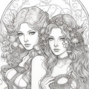 Magna Women Coloring, 17 Powerful Female Pages, Dynamic Character Art ...