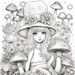 Fairy Mushroom Princess Coloring, Adult Book, Digital PDF Download ...