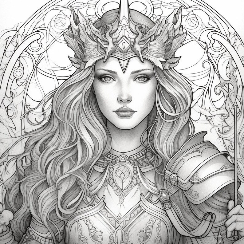 Magna Women Coloring, 17 Powerful Female Pages, Dynamic Character Art ...