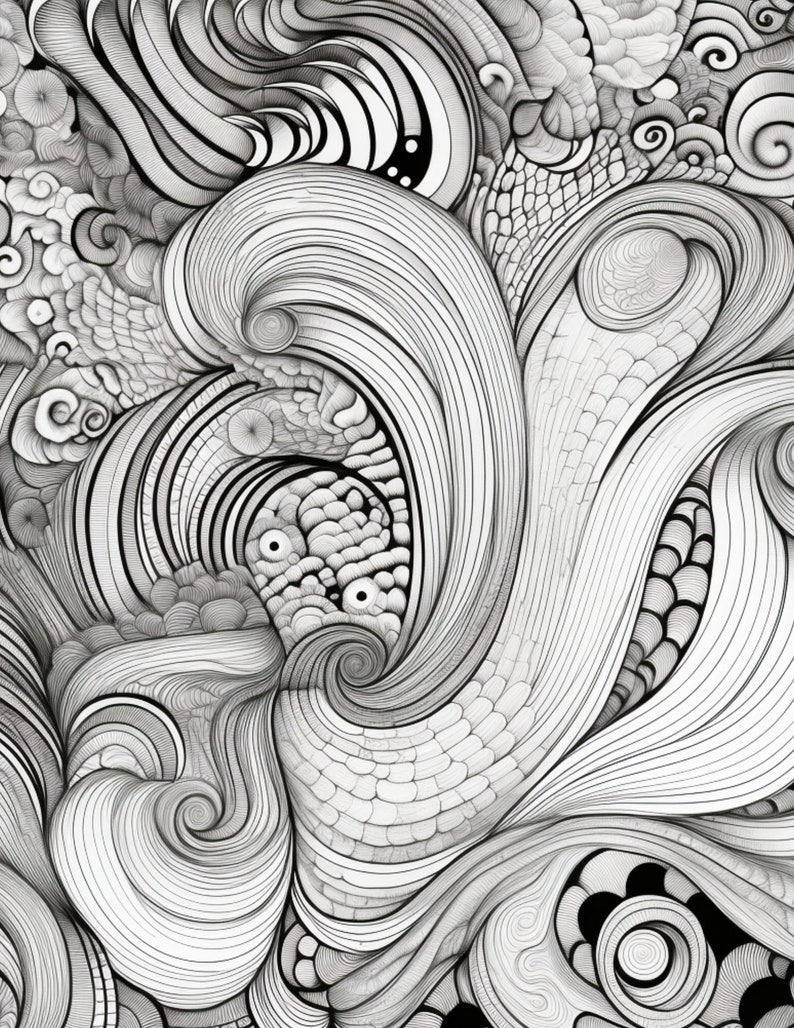Unleash Your Creativity: Abstract Harmony Coloring, Digital PDF ...