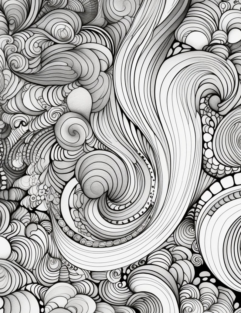 Unleash Your Creativity: Abstract Harmony Coloring, Digital PDF ...