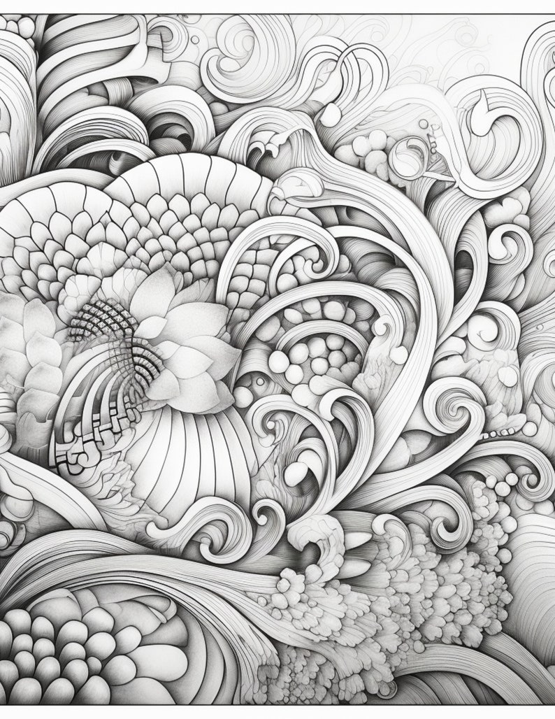 Unleash Your Creativity: Abstract Harmony Coloring, Digital PDF ...