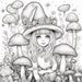 Fairy Mushroom Princess Coloring, Adult Book, Digital PDF Download ...