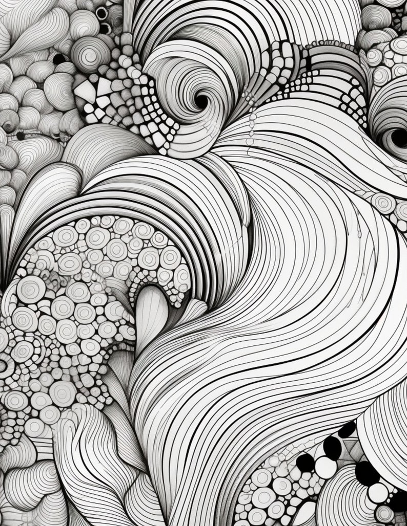 Unleash Your Creativity: Abstract Harmony Coloring, Digital PDF ...