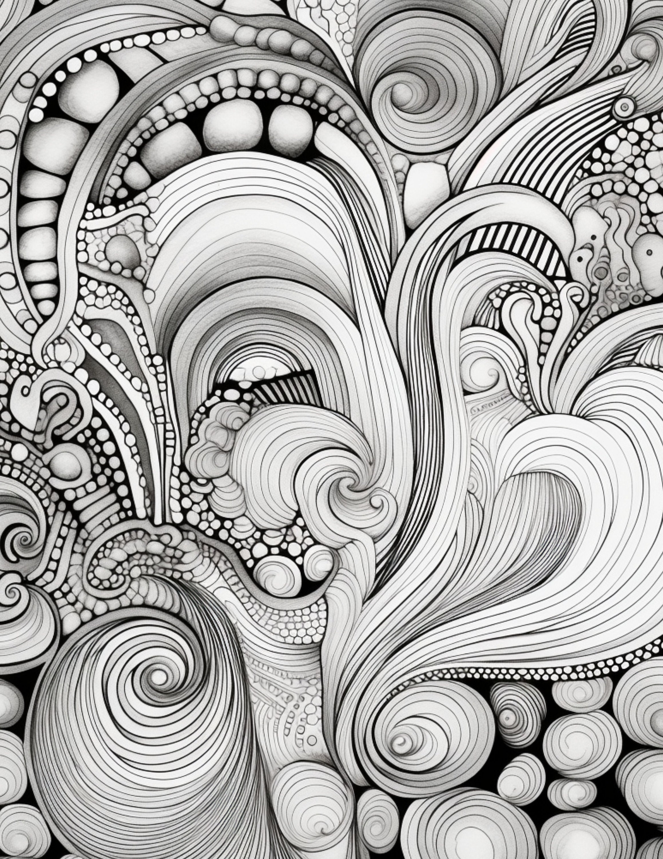 Unleash Your Creativity: Abstract Harmony Coloring, Digital PDF ...