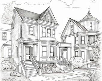 Architectural Wonders Coloring, Digital PDF Download, Building Art ...