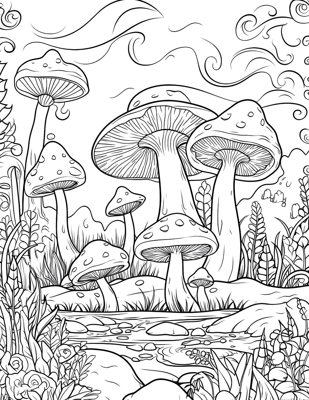 Fantasy Art Coloring Page - Etsy