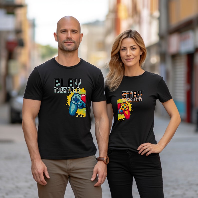 Matching Gamer Couples Shirt, Play Together Stay Together Shirt ...