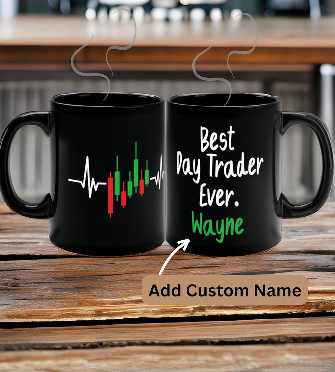 Custom Stock Investor Heartbeat Mug, Personalized Gift for Day Trader ...