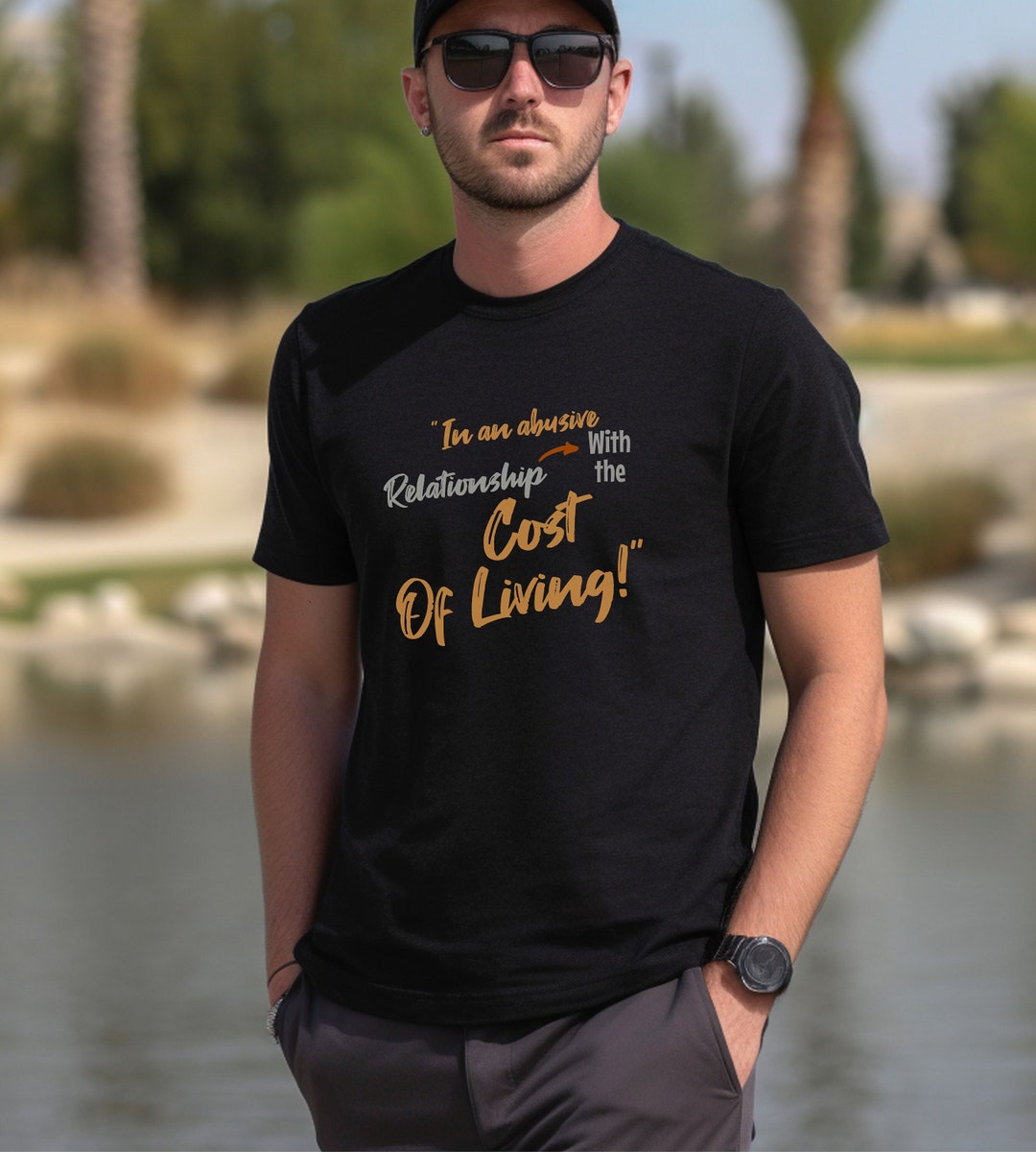 Ironic Shirt, I Have an Abusive Relationship With Cost of Living Tshirt ...