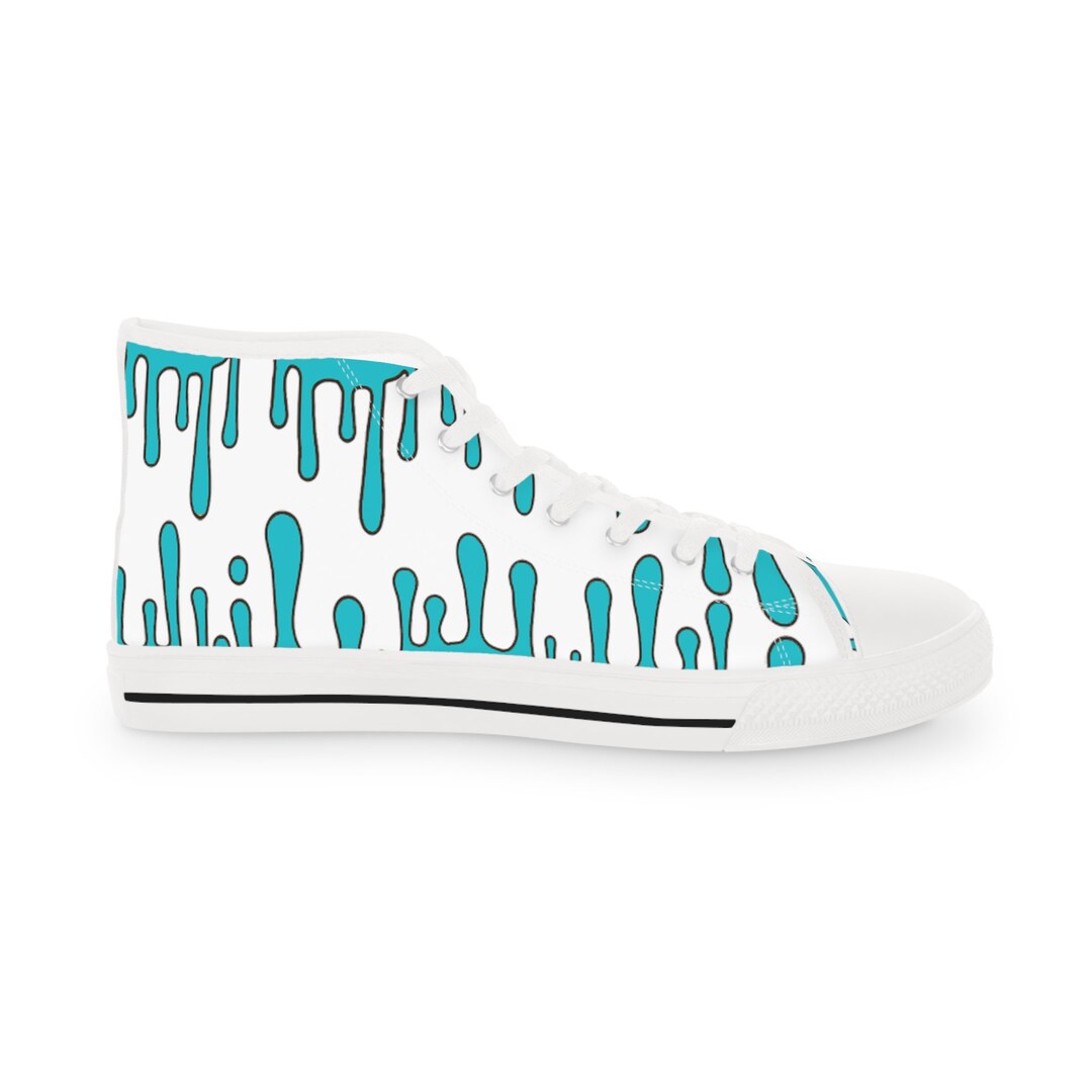 The Drip High Top Sneakers in Teal - Etsy
