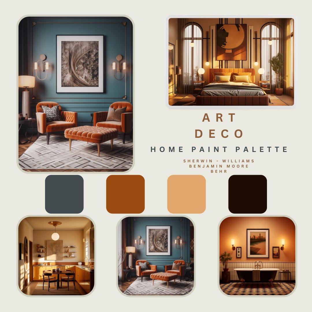 Sherwin Williams, Art Deco Paint Palette, Home Paint Colors, Whole ...
