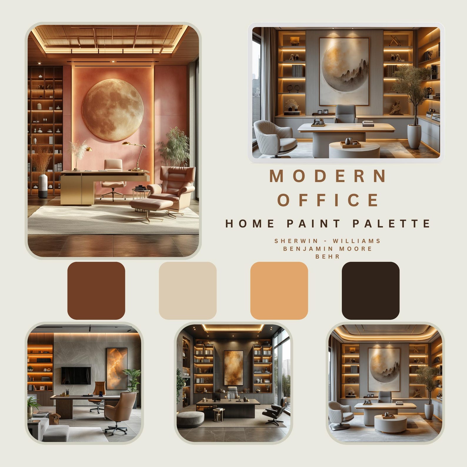 Sherwin Williams, Modern Office Paint Palette, Home Paint Colors, Whole ...