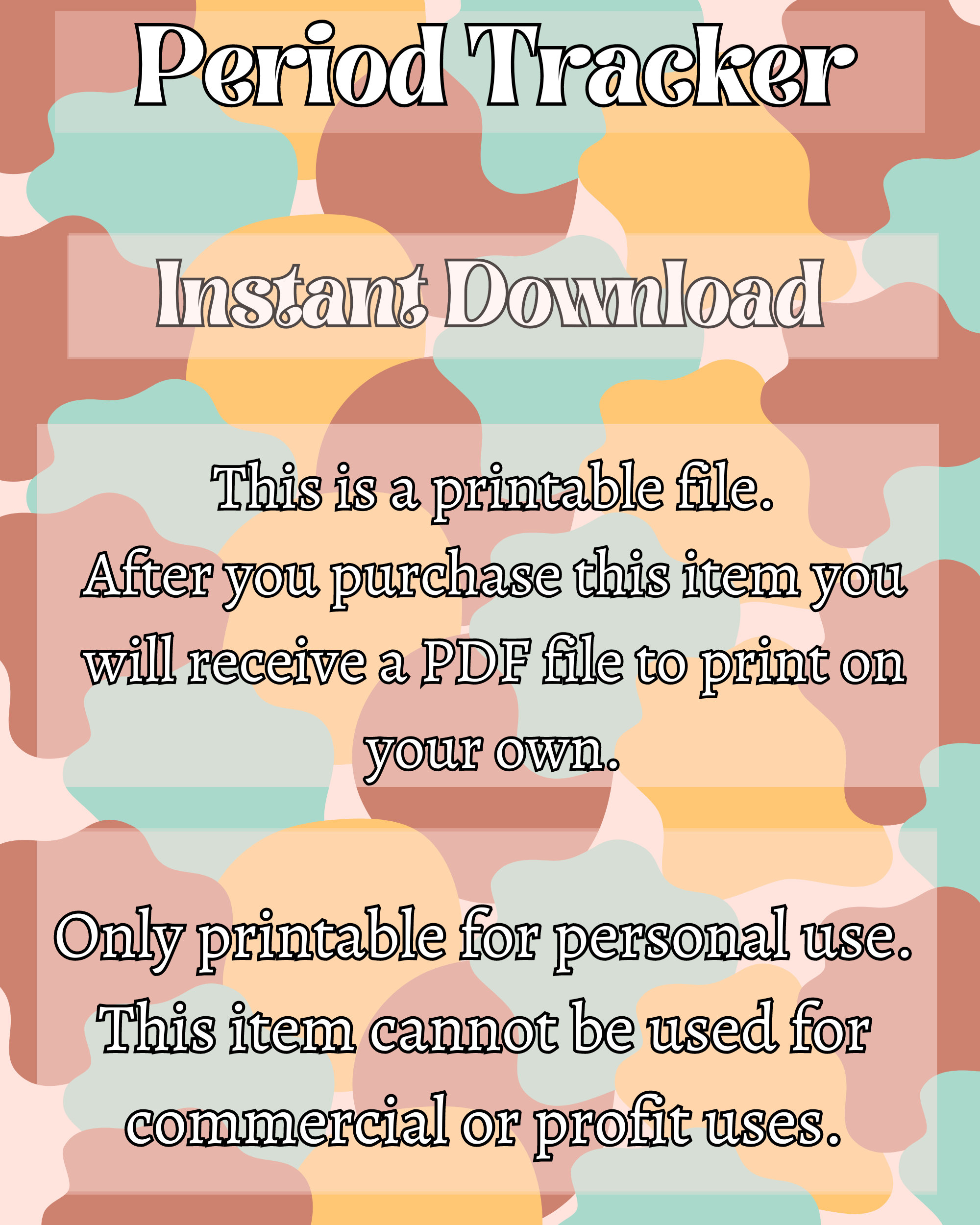 Period Tracker Printable PDF File - Etsy