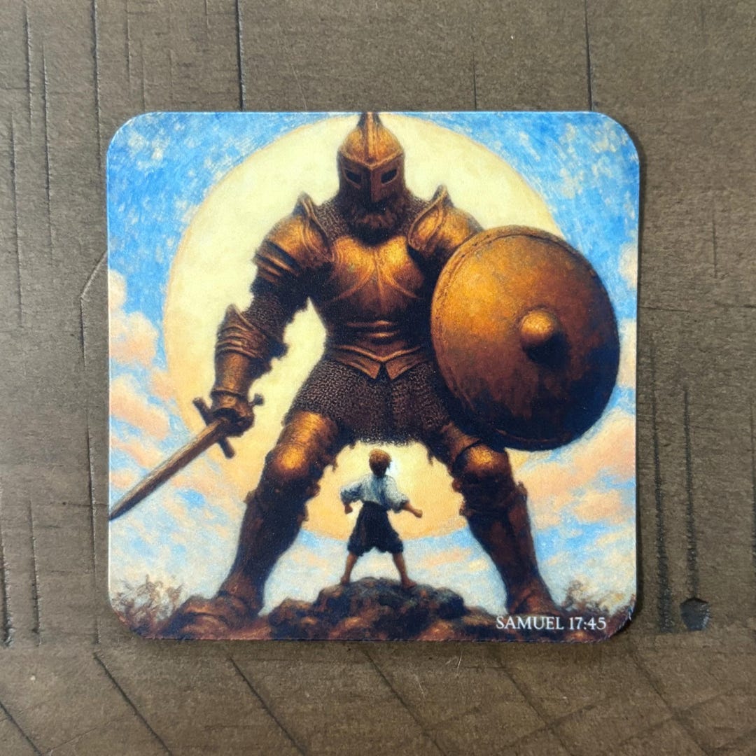 David and Goliath Christian Laminated Vinyl Sticker/decal - Etsy