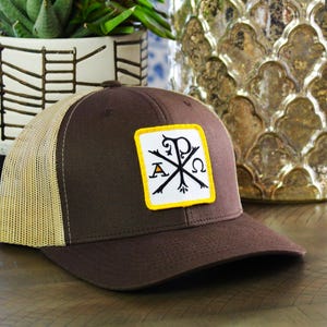 Chi-rho Christogram - Alpha & Omega | Christian Snapback Adjustable Hat ...