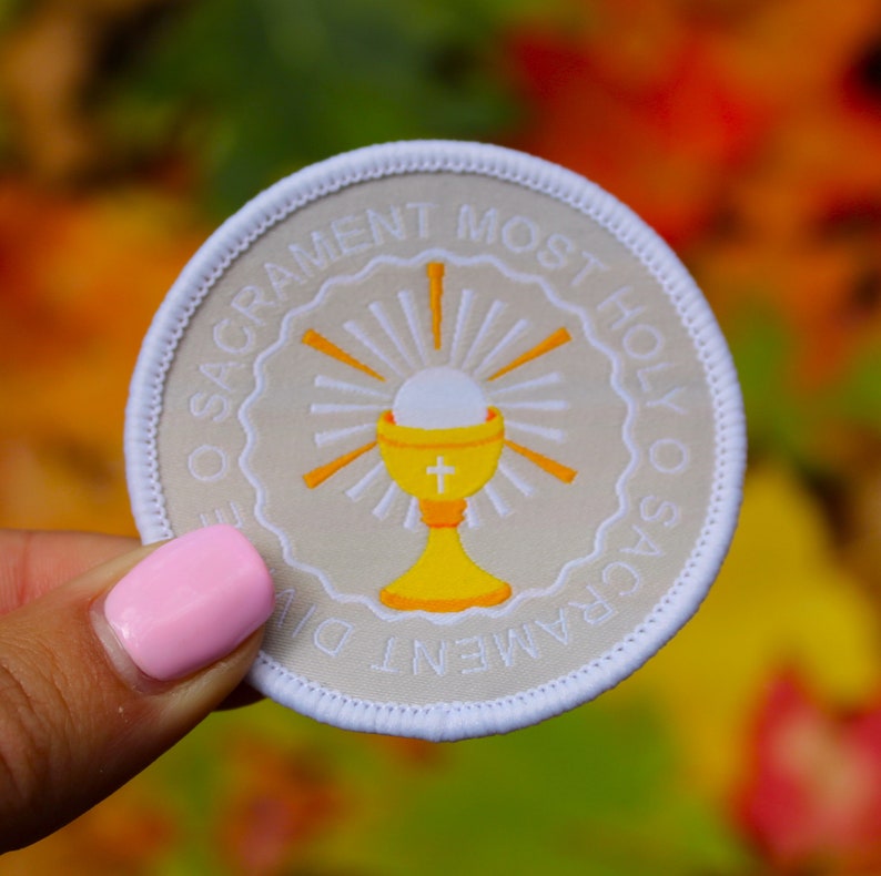 O Sacrament Most Holy Eucharist Christian Woven Patch - Etsy