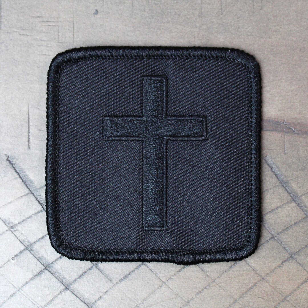 Blackout Cross Christian Embroidered Patch Iron On - Etsy