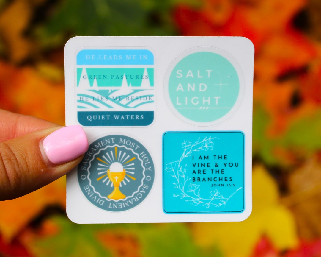 4 Pack of Mini Christian Laminated Vinyl Stickers/decals - Etsy