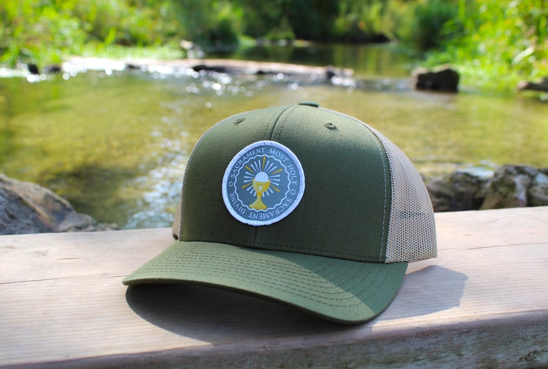 O Sacrament Most Holy Eucharist Christian Snapback Adjustable Hat slate ...