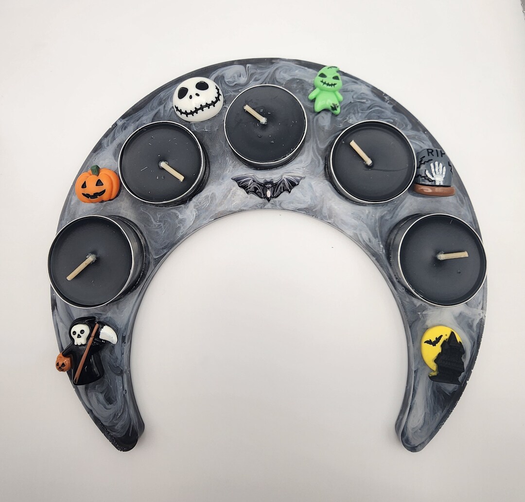 Spooky Nightmare Before Christmas Crescent Moon Candle Holder - Etsy