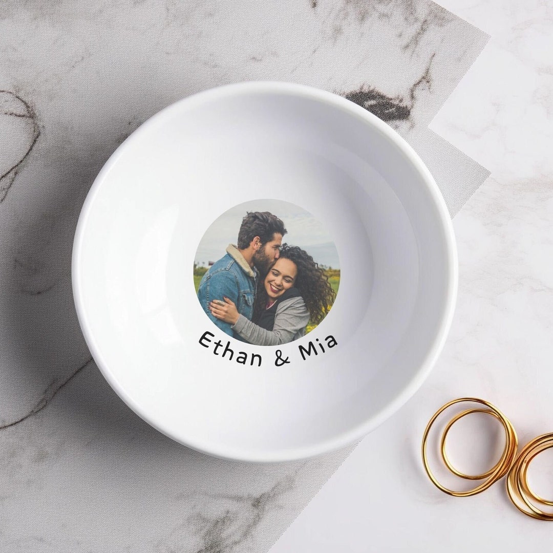 Custom Ring Dish With Photo, Engagement Ring Dish Holder, Personalized ...