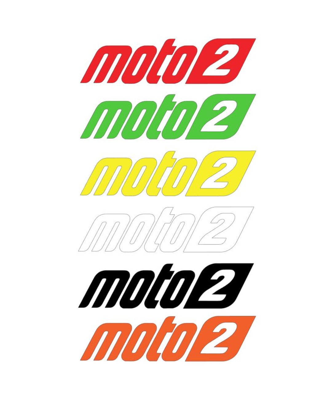Set of 2 Moto2 Logo Vinyl Stickers for Triumph Street Triple RS ...