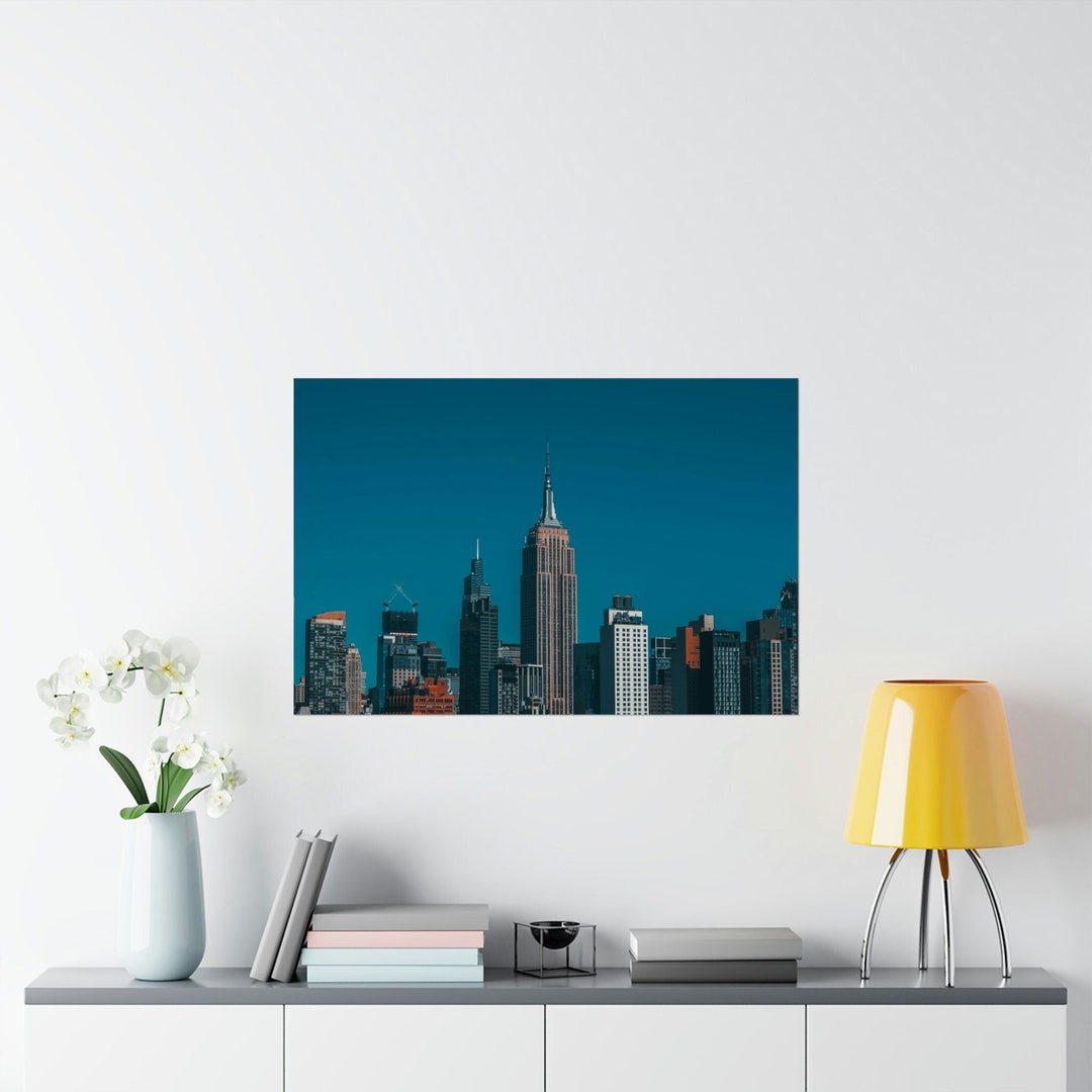 New York City Skyline Print - Iconic Empire State Building Wall Art ...