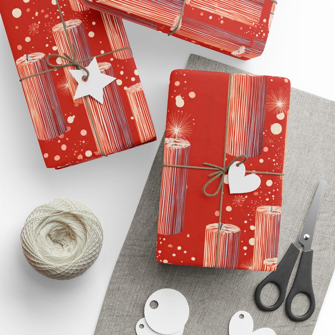 Festive Gift Wrap Roll: Red Sparkle Design, 90 GSM Fine Art Paper - Etsy