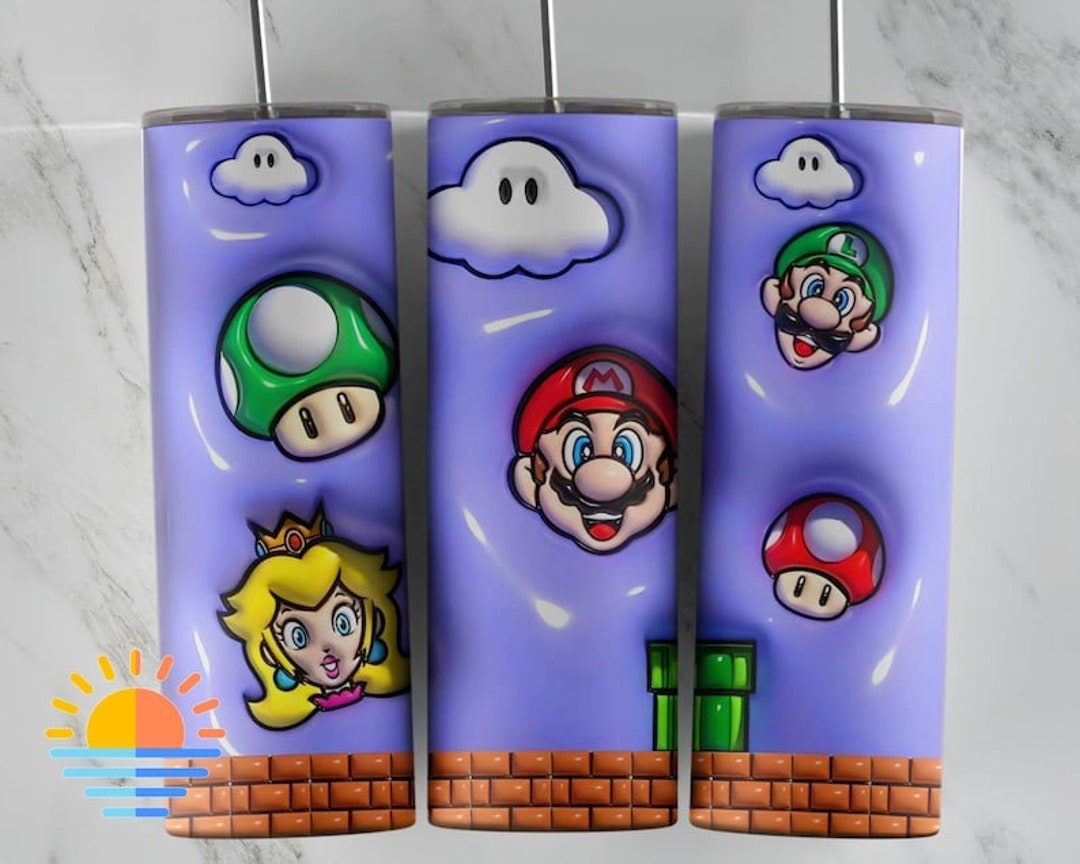 3D Bubble Puff Mario Png Tumbler Wrap Design Digital Download - Etsy