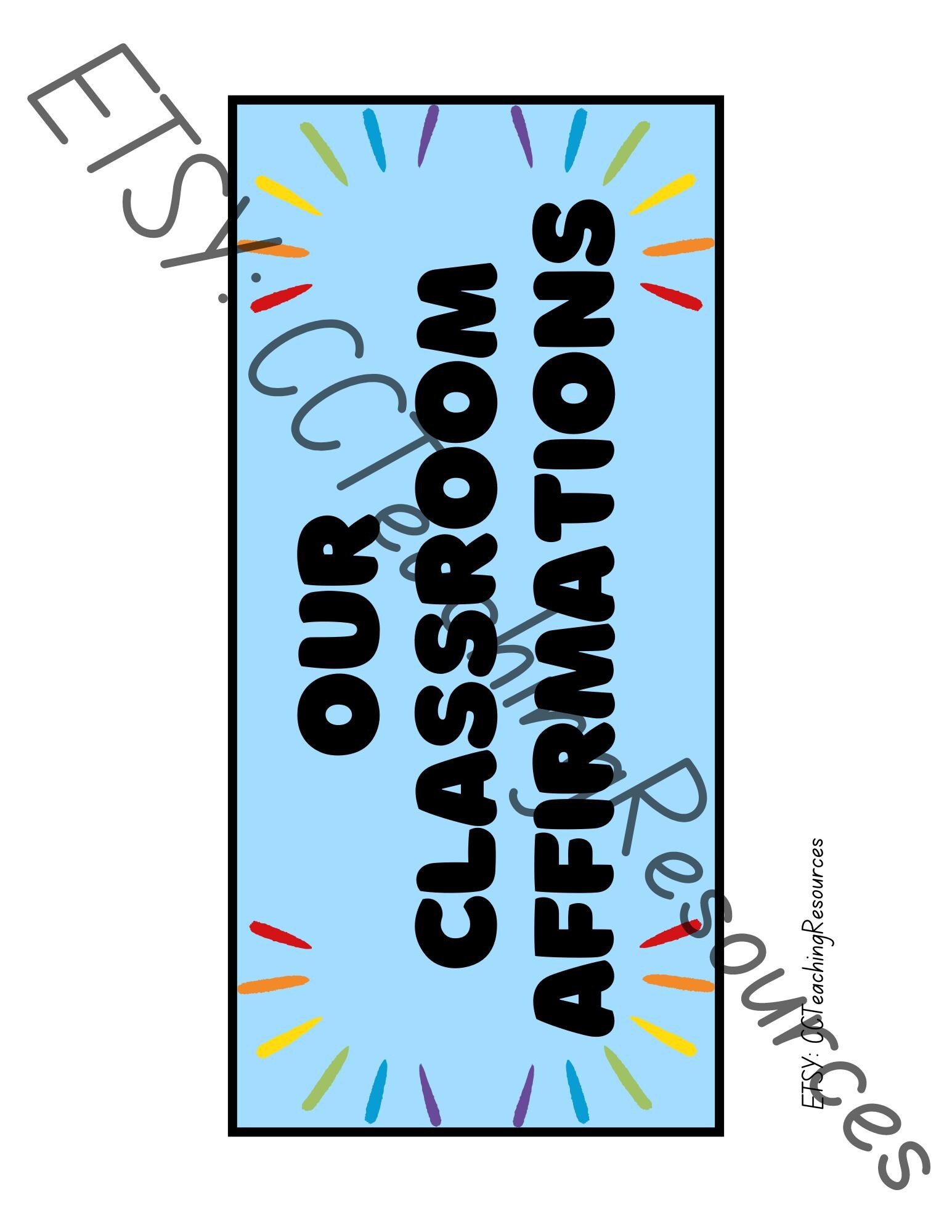 Rainbow Theme Classroom Affirmations, Classroom Affirmations ...