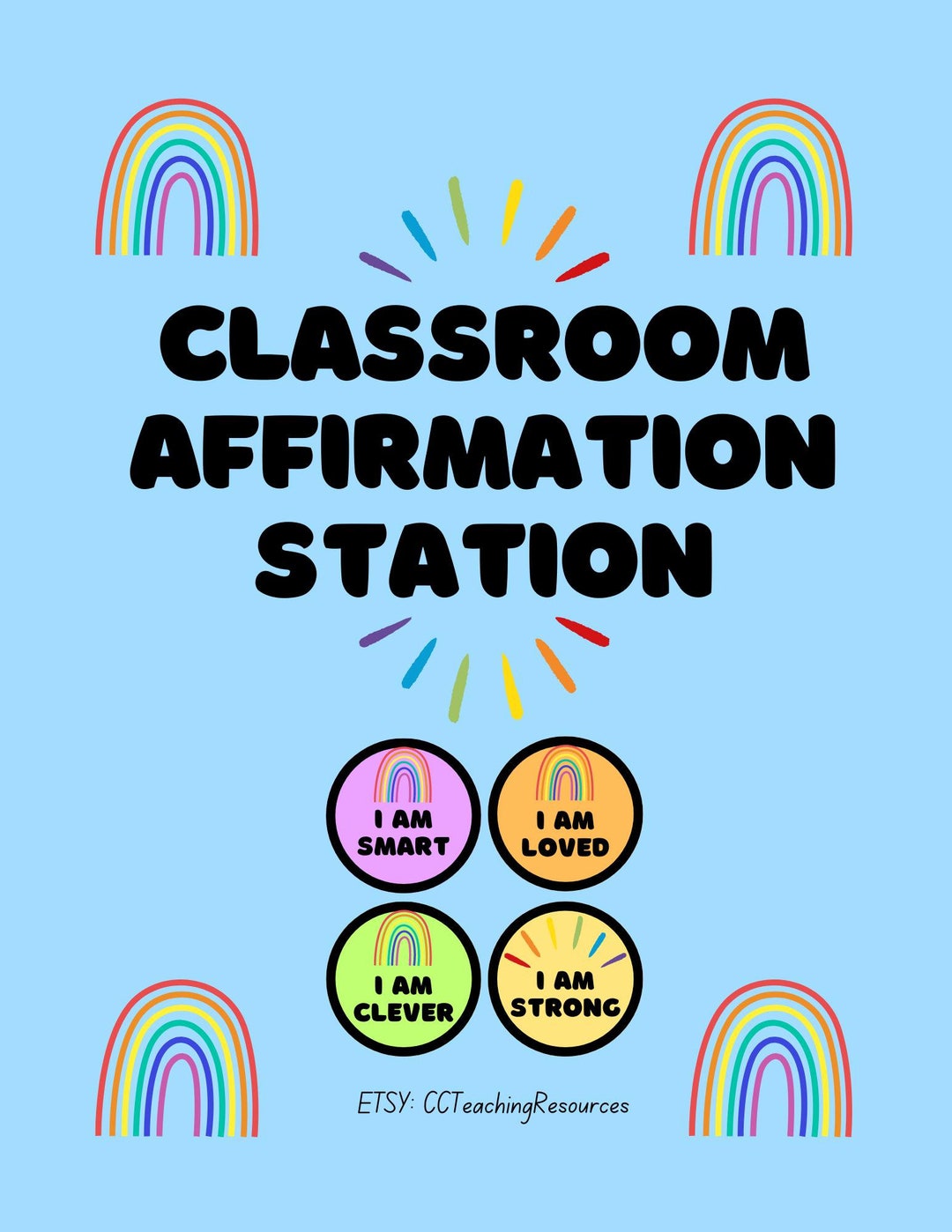 Rainbow Theme Classroom Affirmations, Classroom Affirmations ...
