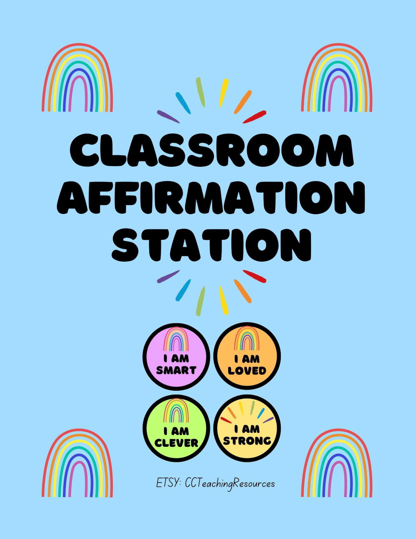Rainbow Theme Classroom Affirmations, Classroom Affirmations ...