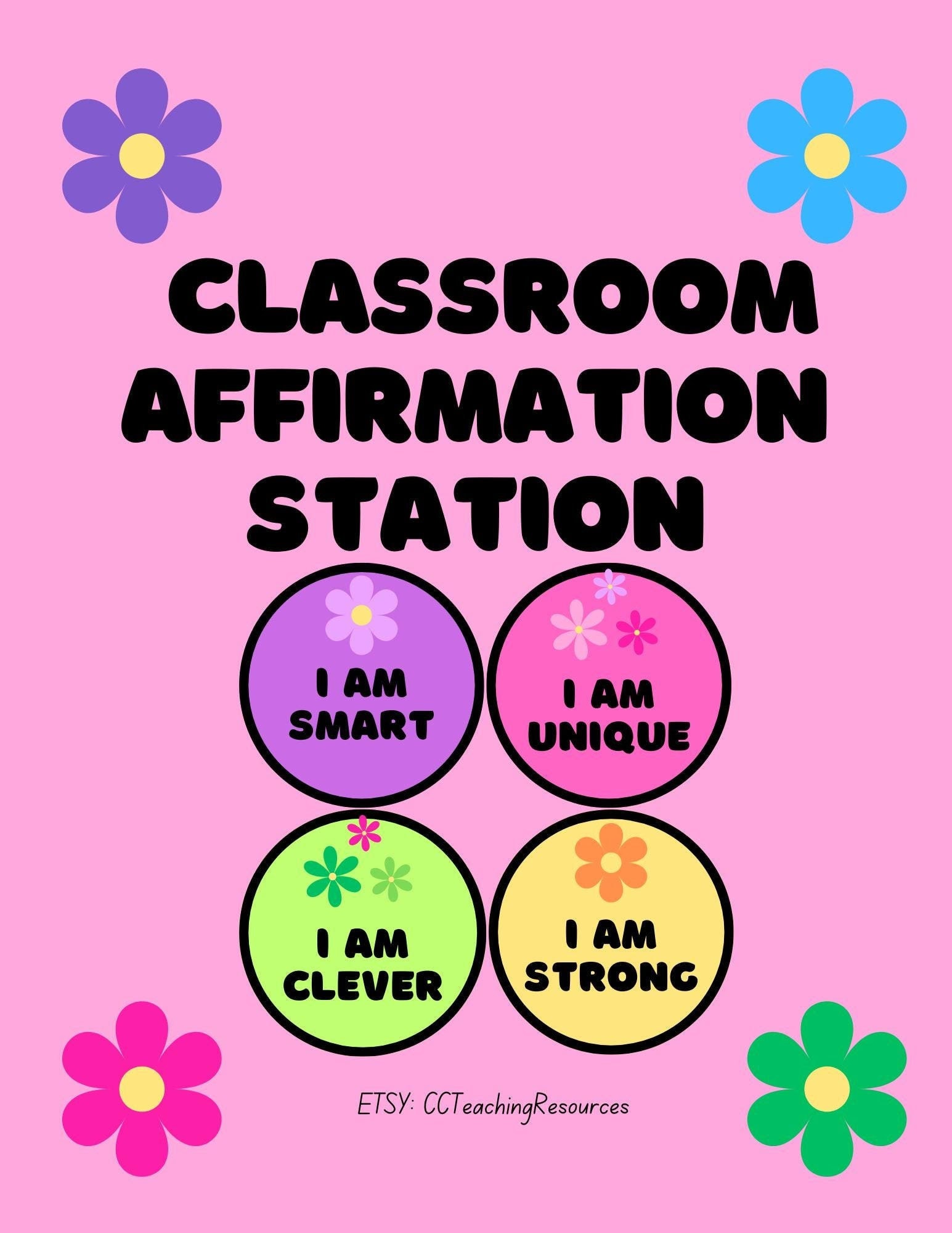 Flower Themed Classroom Affirmations, Classroom Affirmations ...