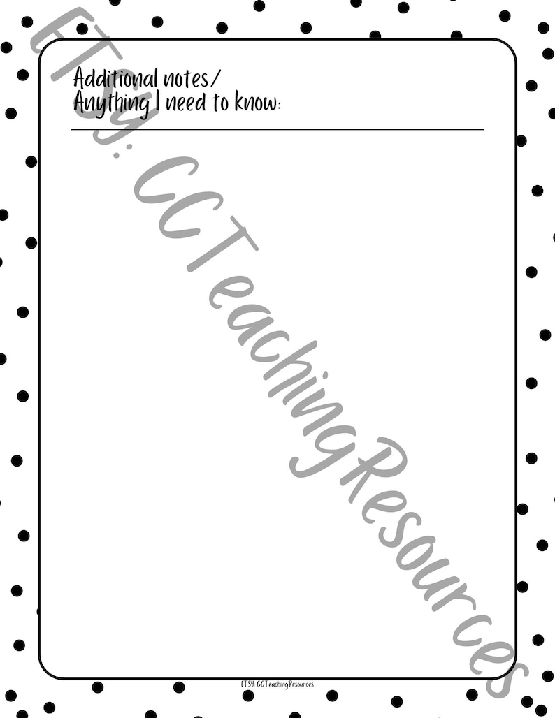 Substitute Teacher Notes, While You Were Away, Class Report Card, Sub ...