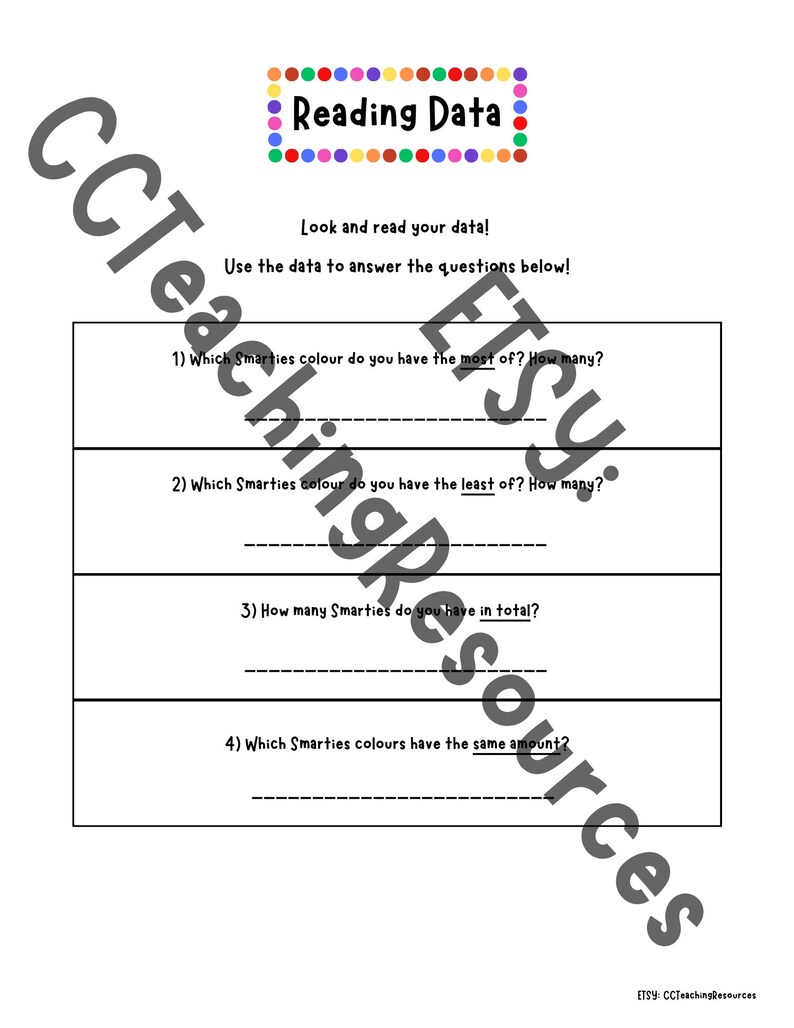 Smarties Math, Sorting, Sorting Smarties, Data Literacy, Tally Chart ...