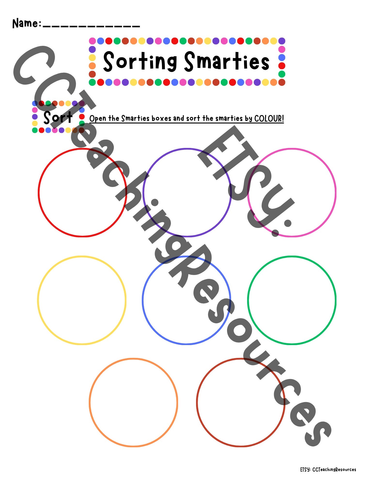 Smarties Math, Sorting, Sorting Smarties, Data Literacy, Tally Chart ...